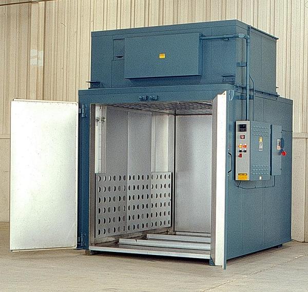 Modified Grieve WTC686-500 walk-in oven preheats large steel dies