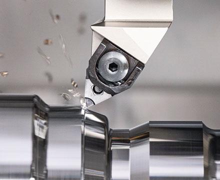 Six positive cutting edged insert provides high surface quality in ...