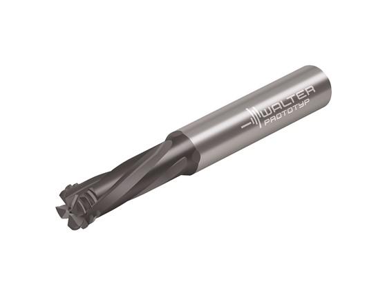 Thread milling cutter performs core hole drilling, chamfering, and ...