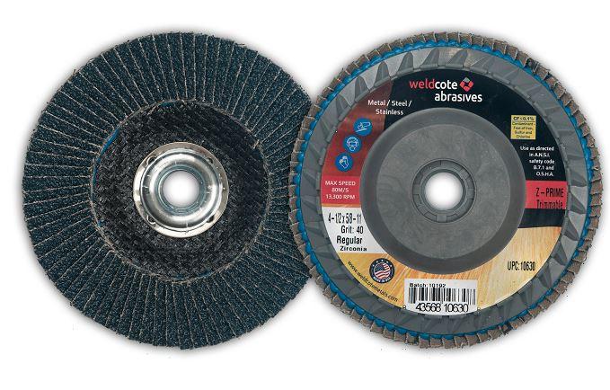 Weldcote’s Z-Prime and Z-Solid flap discs feature polycotton backing ...