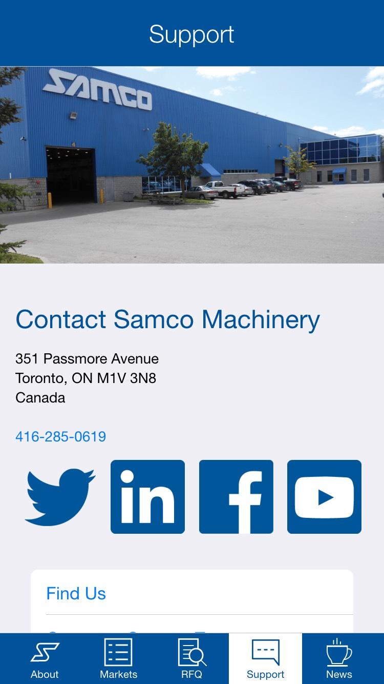 Samco Machinery app puts company info at fingertips