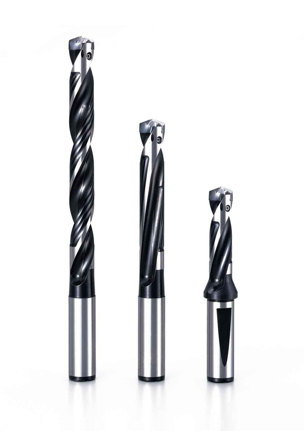 Drill limits deflection, creates fine chips